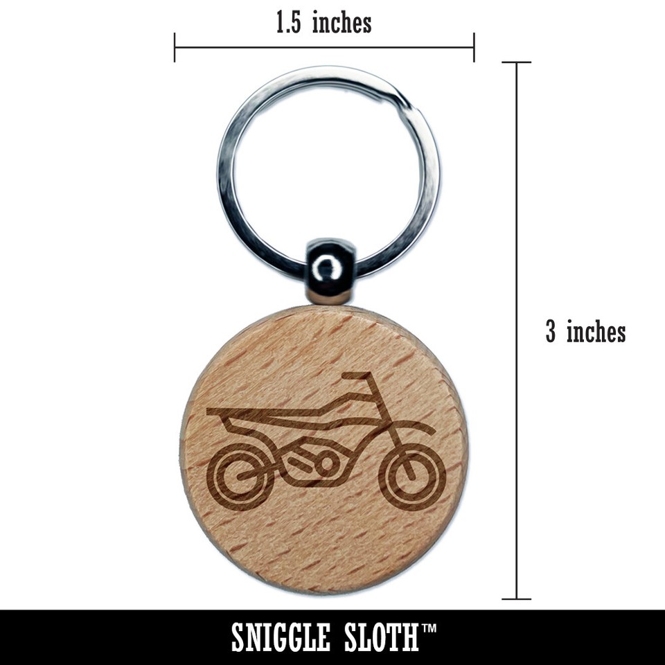 Dirt Bike Off-road Motorcycle Vehicle Engraved Wood Round Keychain Tag ...