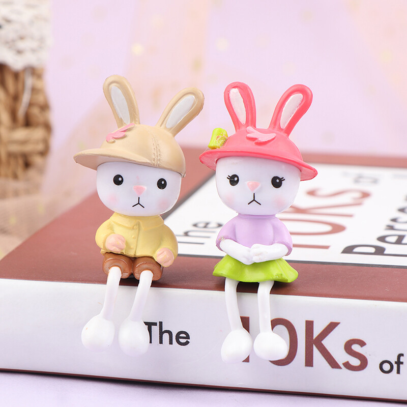 Cute Resin Long Legs Rabbit Miniature Landscape Decoration Figurines ...