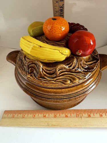 California Pottery Majolica Ceramic Art Pottery Fruit Top Vintage Mid ...