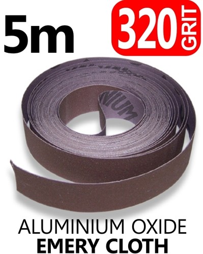 5m 320 GRIT Emery Cloth Aluminium Oxide Sanding Paper Sheet ...