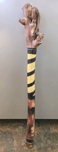 Vintage Native American Ceremonial Painted Burlwood Root War Club 26 ...