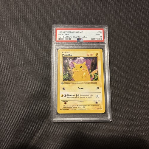 1999 Pokemon 1st Edition Shadowless Red Cheeks Pikachu #58 PSA 9 | eBay