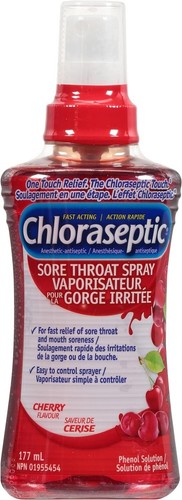 Chloraseptic Fast Acting Sore Throat Spray, Cherry Flavour 177ml Long ...