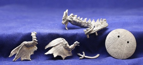 1 Metal Miniature DragonTooth DE5 Winged Snake Demon D&D LOTR TSR No ...