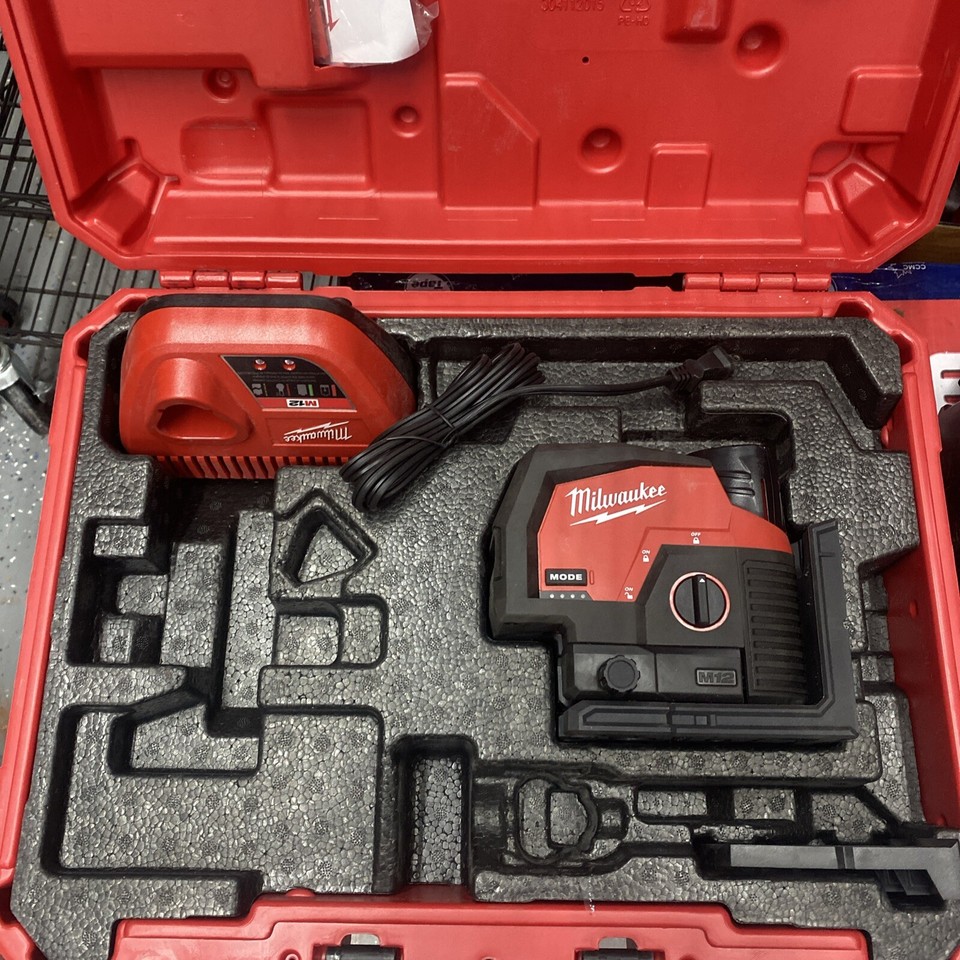 Milwaukee 3622-21 M12 12V Li-Ion Green Cross Line & Plumb Points Laser ...