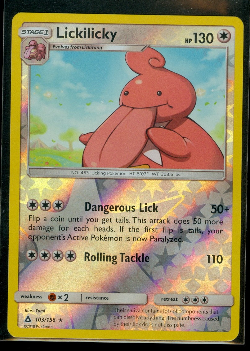 Pokemon LICKILICKY 103/156 - Ultra Prism RARE Rev Holo - MINT | eBay