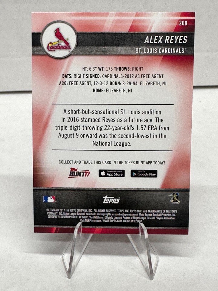 2017 Topps BUNT Baseball Card #200 Alex Reyes RC St. Louis Cardinals | eBay