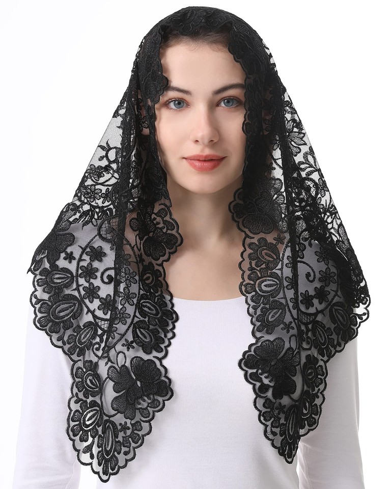 Chapel Orthodox Head Coverings Mass Veils for Funeral Vintaged Soft ...