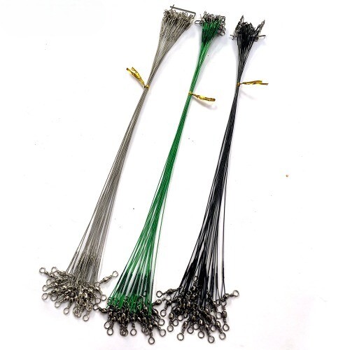 Steel Fishing Line Titanium Steel Wire Fishing Leader with Swivel ...