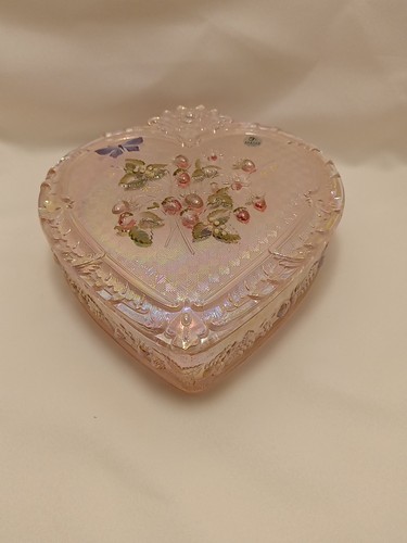 Fenton Heart Pink Iridescent 7 1/2" Signed | eBay