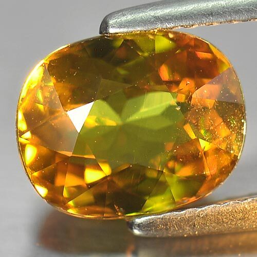 Multi Color Sphene Red Spark 2.59 Ct. Oval Shape 9.2 x 7.4 Mm. Natural ...