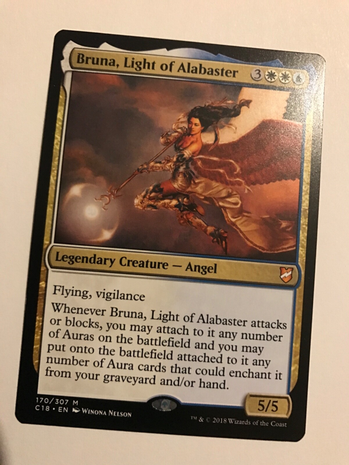 Bruna, Light of Alabaster [Commander 2018] Magic MTG, Angel Mythic ...