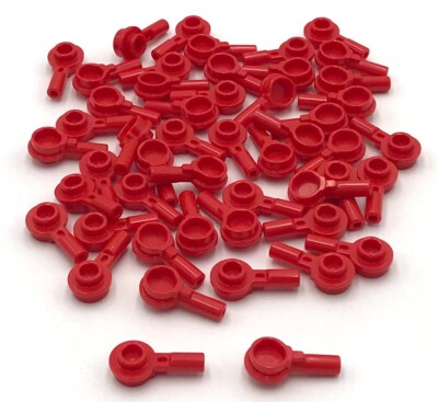 Lego 50 New Red Bar 1L with 1 x 1 Round Plate with Hollow Stud Pieces ...