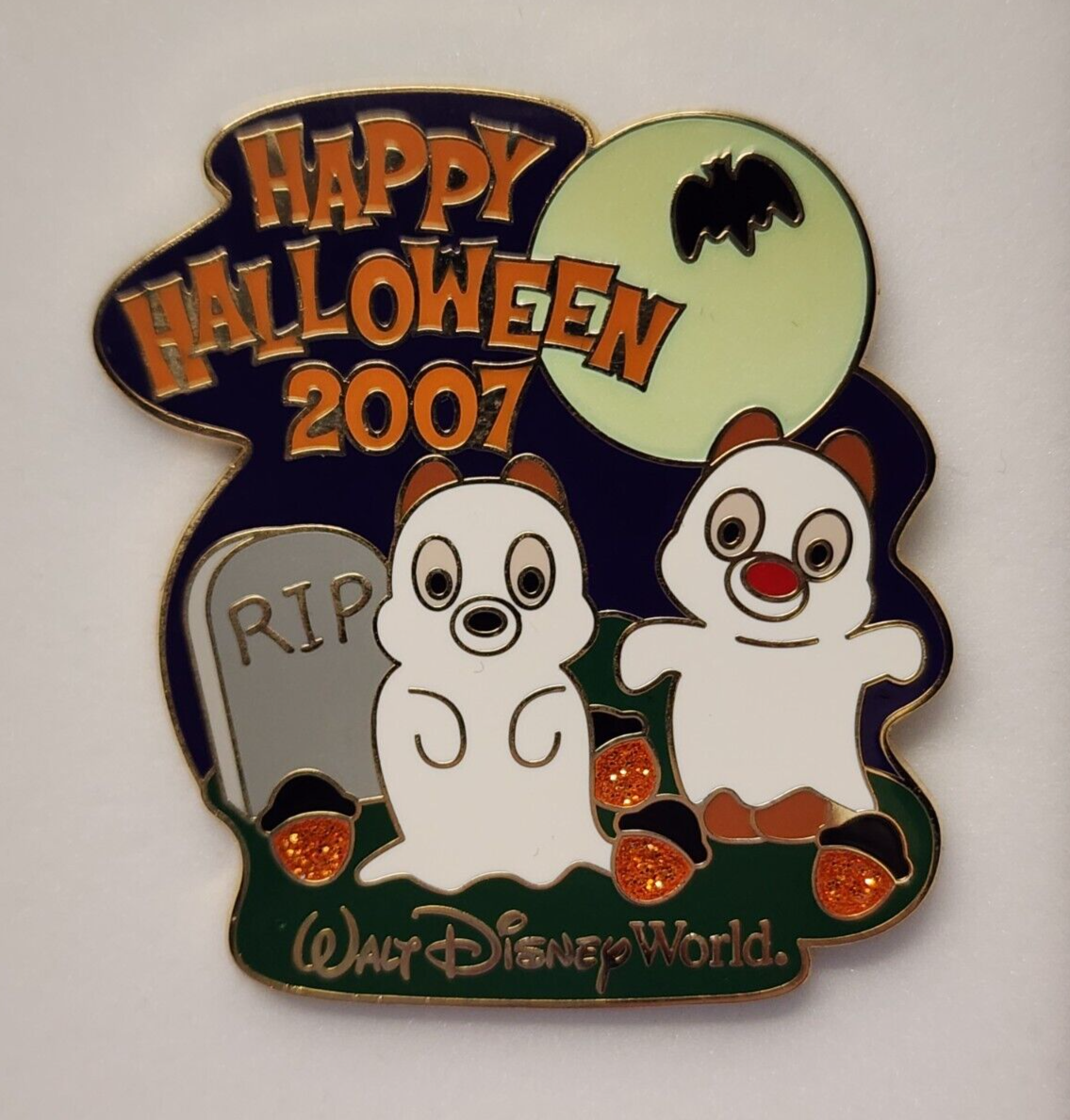 Disney Halloween 2007 Limited Edt Chip An Dale Glow In Dark Trading Pin ...