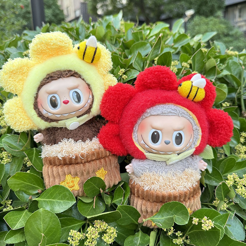 2025 New The Monsters Labubu Plush Doll Sunflower Flower Potted Clothes ...