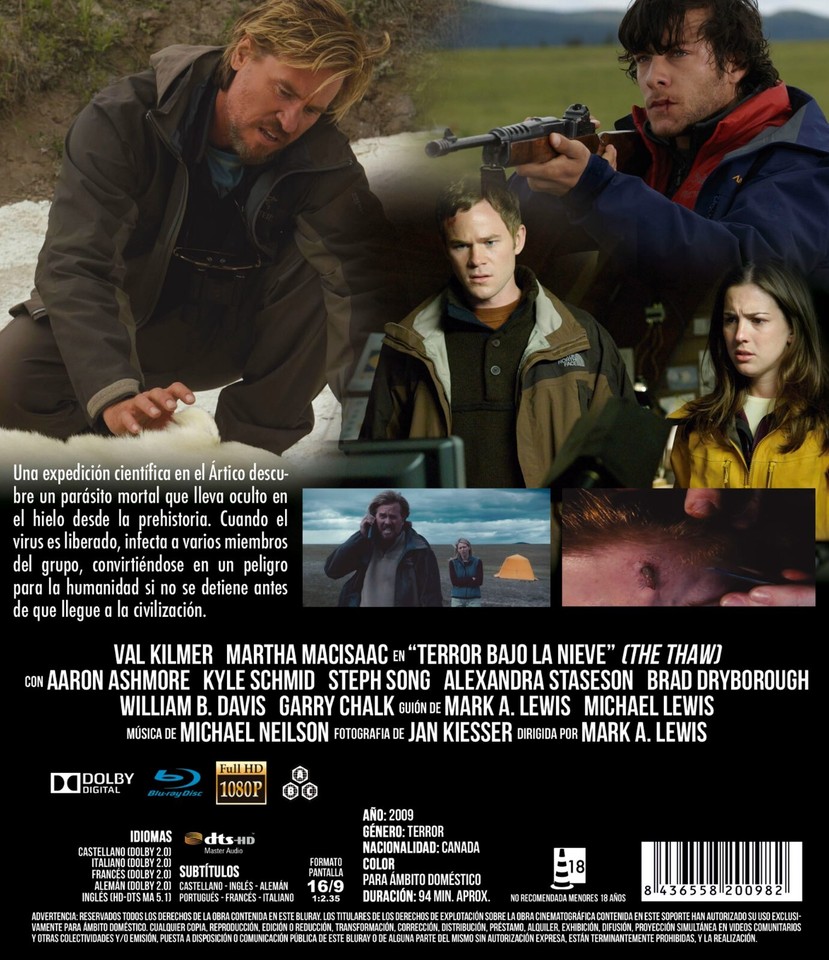 The Thaw (2009) Val Kilmer Blu-Ray NEW (Spanish Package/English Audio ...