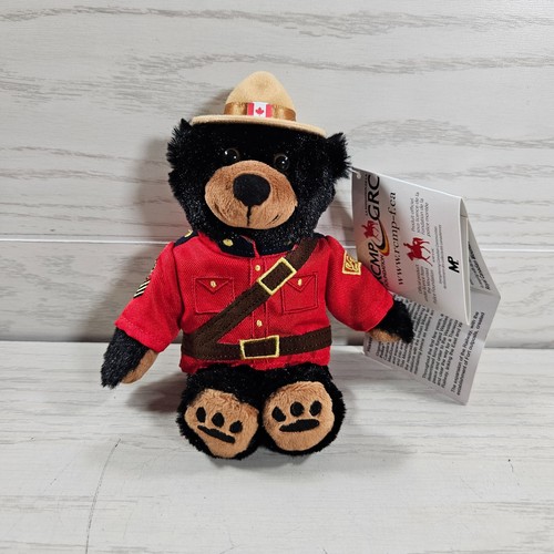 RCMP GRC Official Canadian Mounted Police Bear Plush 8 Inches Black ...