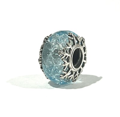 PANDORA Charm Sterling Silver ALE S925 MURANO WINTER BLUE SNOWFLAKE ...
