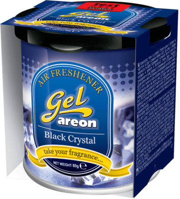 Original Areon Gel CAN Air Freshener Scent Tree + Lid Black Crystal ...