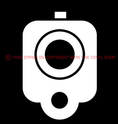 2 INCH Pistol BARREL decal ,40,.45,Hand Gun,9mm,Great for Gun ...