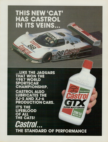 1988 Castrol GTX Jaguar #88 IMSA World Champ Sportscar Cats VINTAGE ...