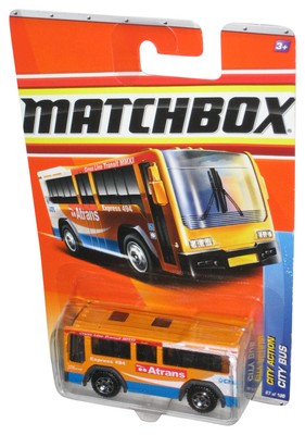 Matchbox City Action (2009) White & Orange Bus Die-Cast Metal Toy #67/ ...