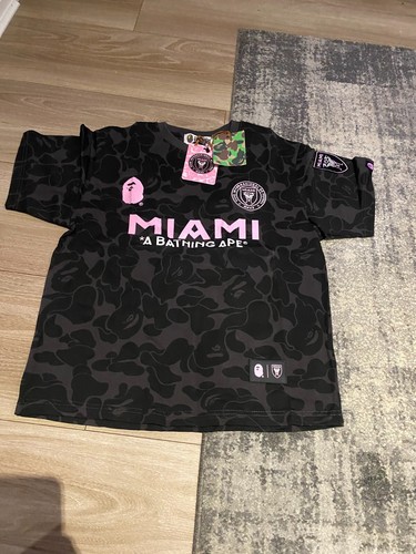 Bape Bathing Ape x Inter Miami Tshirt - Black & Pink - Large - New ...