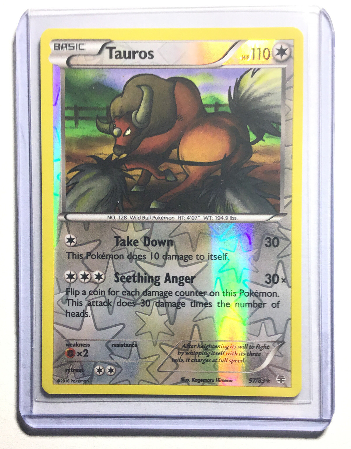 TAUROS - 57/83 - XY GENERATIONS - Reverse Holo - Pokemon Card - NM ...
