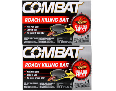 Combat Roach Killing Bait Stations for Small and Large Roaches, 12 ...