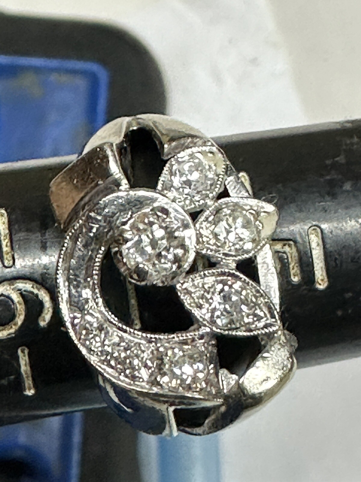 1950 Vintage 14k Gold Star Moon Diamond Spinner Ring - Gem