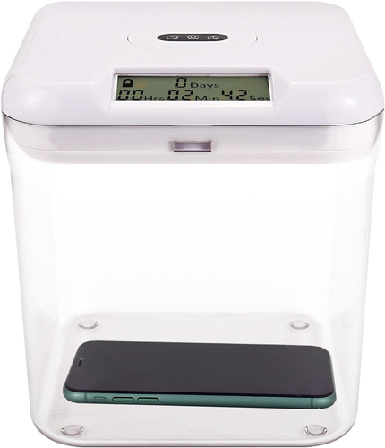 Timed Lock Box with Timer, 6.5" Time Locking Container, Time Lock Safe ...