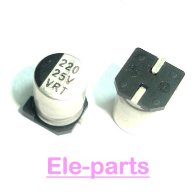 100 PCS 220UF/25V SMD Electrolytic Capacitor 25V 220UF SMT 8x10MM | eBay