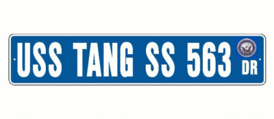 USS TANG SS 563 Street Sign 6 x 30 Military USN BW | eBay