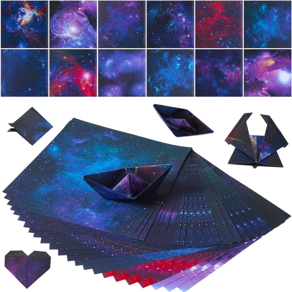 6x6 Inches Double-sided Origami Outer Space Origami Traditional Pattern ...