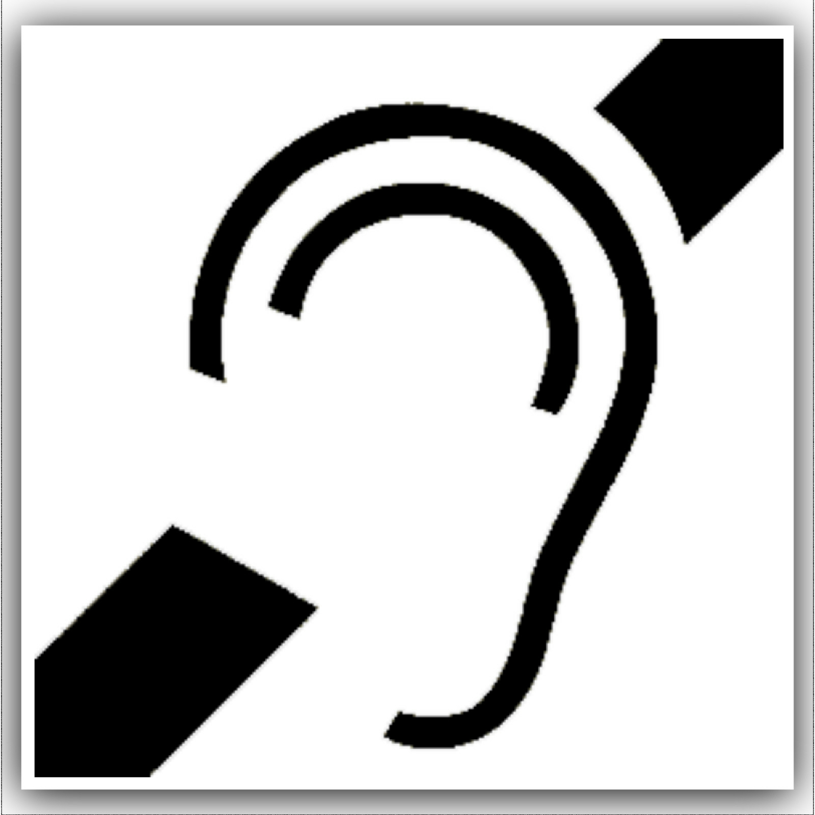Hard of Hearing Induction Loop Stickers Aid Sign Disabled Deaf Design ...
