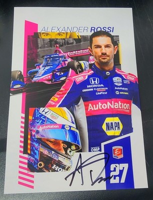 ALEXANDER ROSSI ***AUTOGRAPHED*** #27 AUTONATION INDY CAR HERO CARD #2Q ...