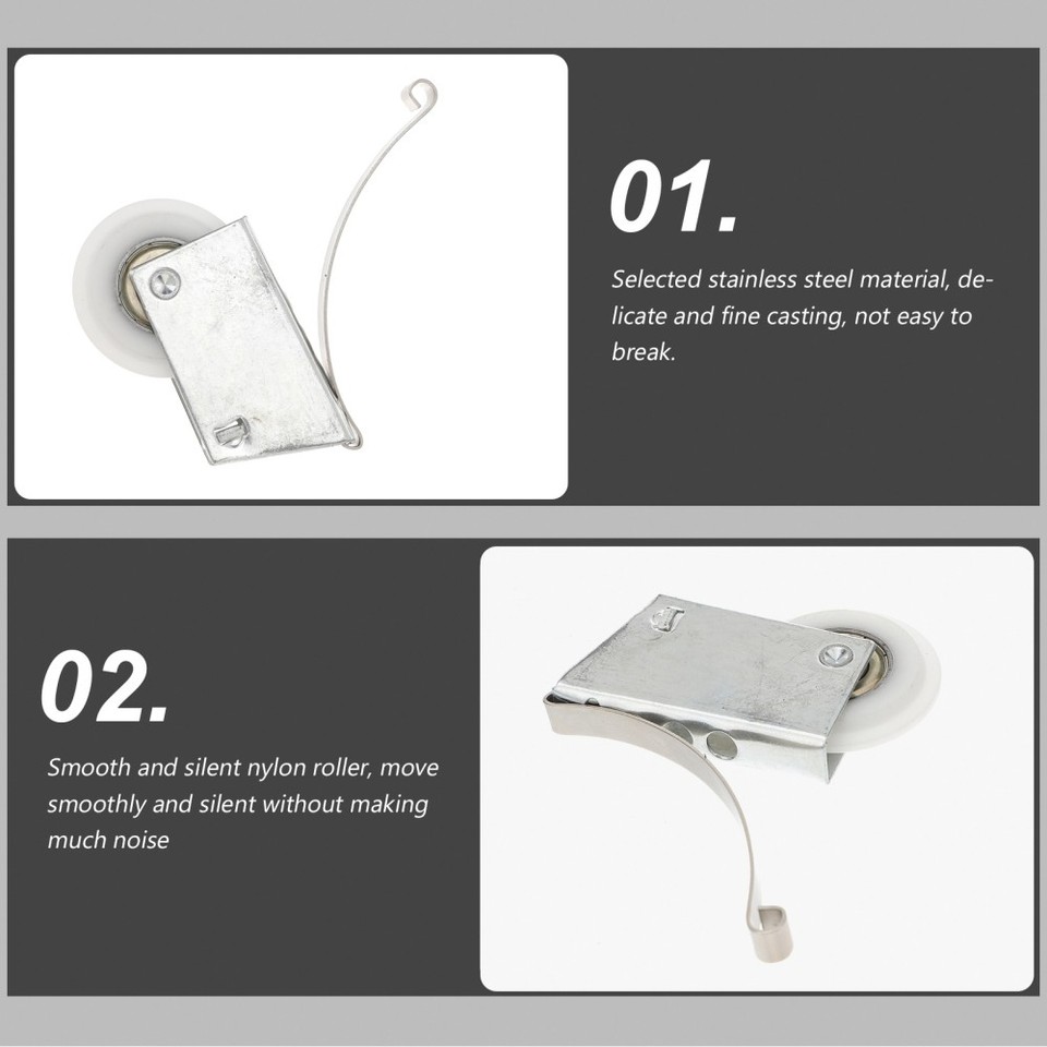 4 Sets Sliding Door Wardrobe Tracks Top Guide Pulley Runner Wheels ...