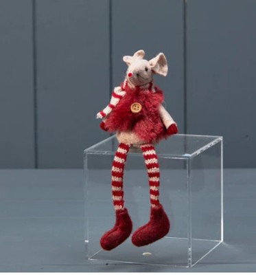 Red sitting dangly leg mouse | eBay UK