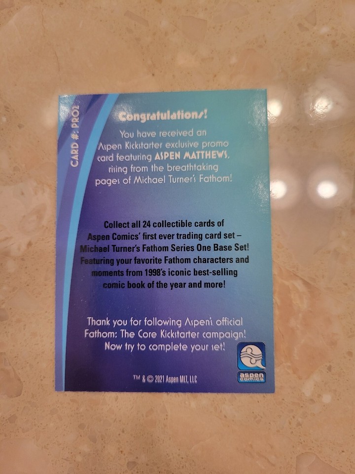 Aspen Comics Fathom the Core Promo Card 2 Aspen Matthews Michael Turner ...