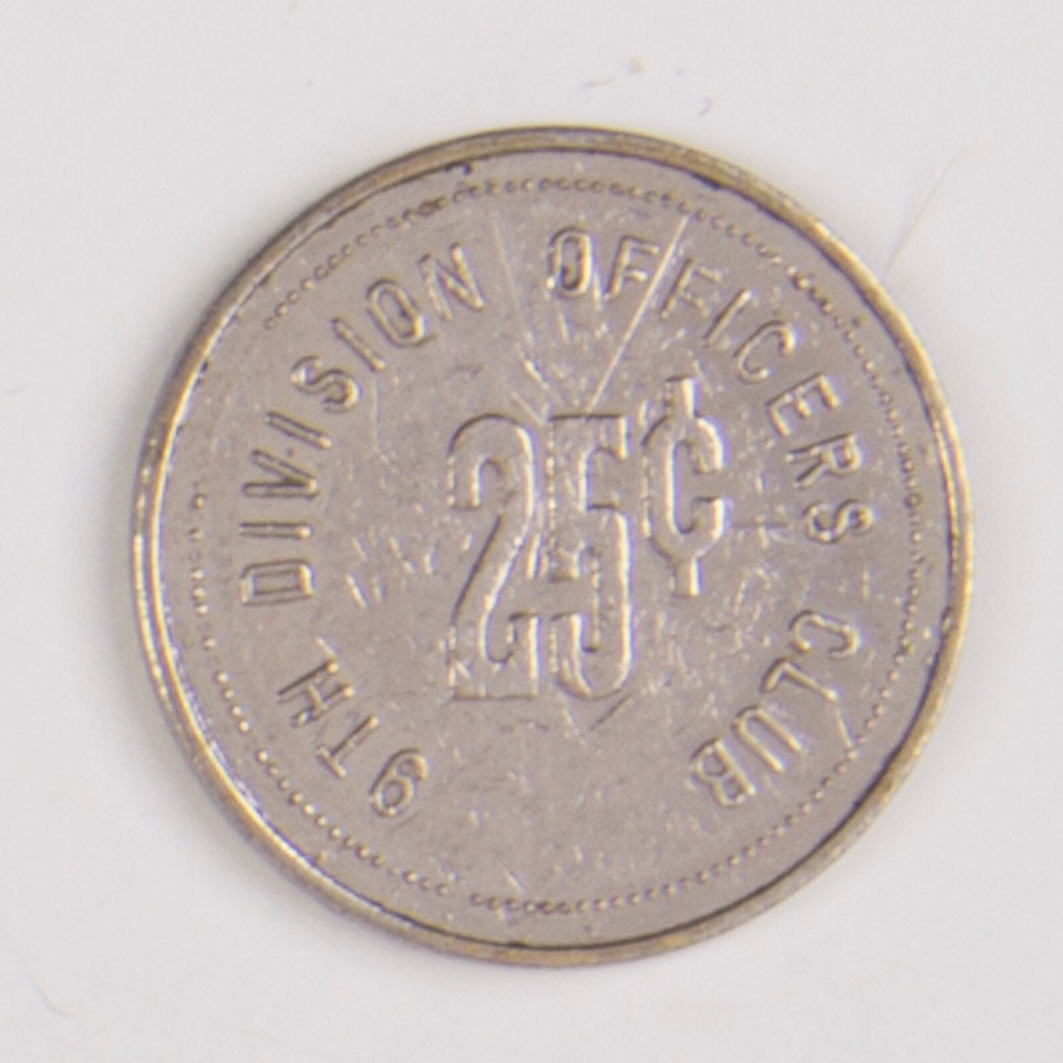 Vietnam War 9th Division Officers Club 25 Cents Token US Military Club ...