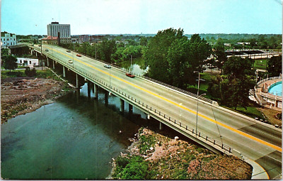 Postcard Anderson Indiana Eisenhower Memorial Bridge Dedicated November ...
