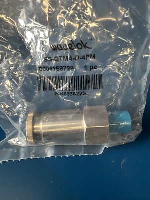 Swagelok SS-QTM4-D-4PM Sealed Quick Connect Stem with Valve FNSP 1/4 ...
