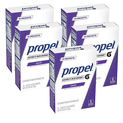 Propel Powder Drink Mix Packets Grape (5 PACK) Electrolytes, Vitamins ...