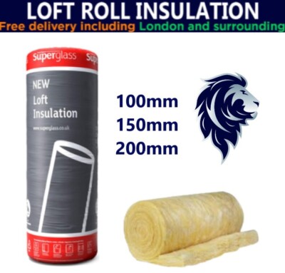 Superglass Loft Roll Insulation 100mm, 150mm, 200mm | eBay UK