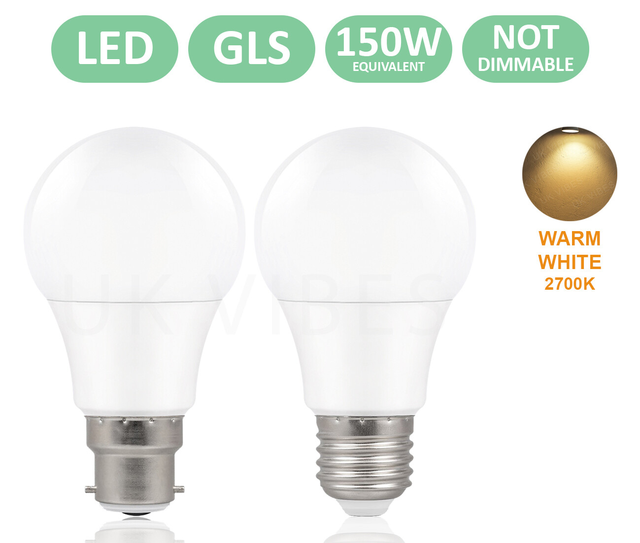 1 3 5 Pack LED GLS Light Bulbs B22 Bayonet E27 Screw In Lamp Cool Day ...