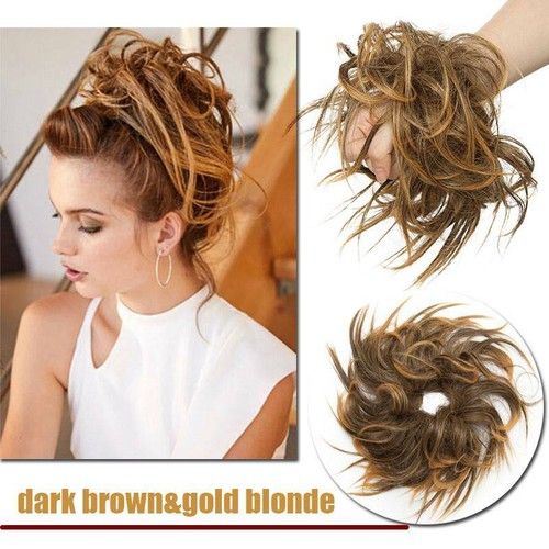 Large Messy Bun Scrunchie Hair Extensions Ponytail Blonde Hair piece As ...