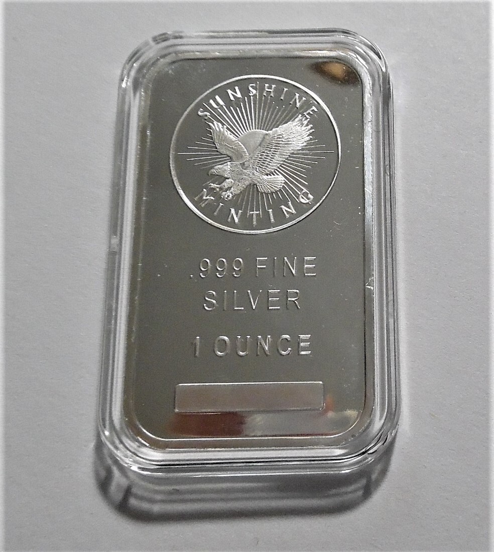 5 x 1 oz SUNSHINE EAGLE .999 UNC SILVER BARS! ~ SEALED IN HARD PLASTIC ...