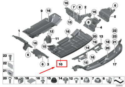 BMW 5 F07 REAR TRUNK FLOOR STORAGE BOX 7329281 51477329281 ORIGINAL NO ...