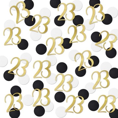 200 PCS Gold Glitter 23 Confetti 23rd Birthday Number Table Decoration ...