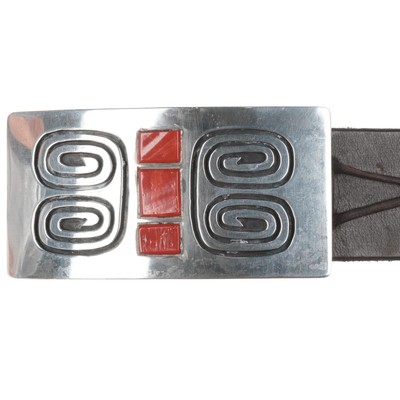 Carl Allen Begay (1912-1972) Navajo modernist sterling silver coral ...